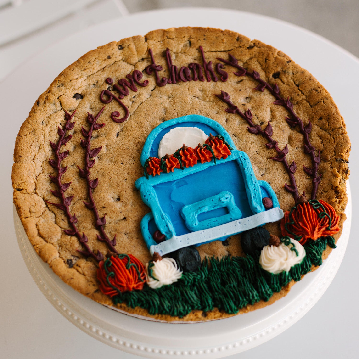Give Thanks Cookie Cake • Sunflower House Cookies – Butterfly Bakery
