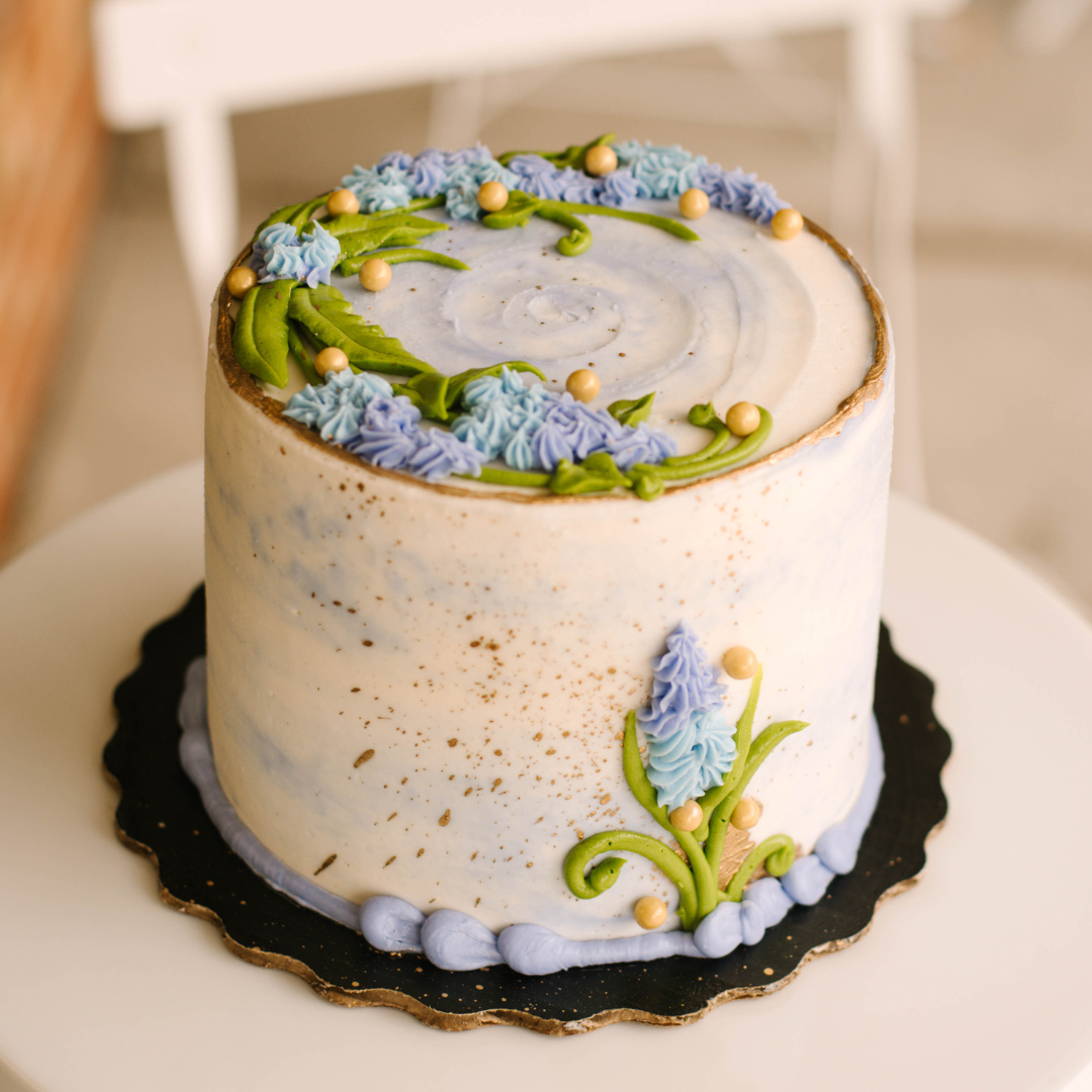 Butterfly And Flower Cake Design